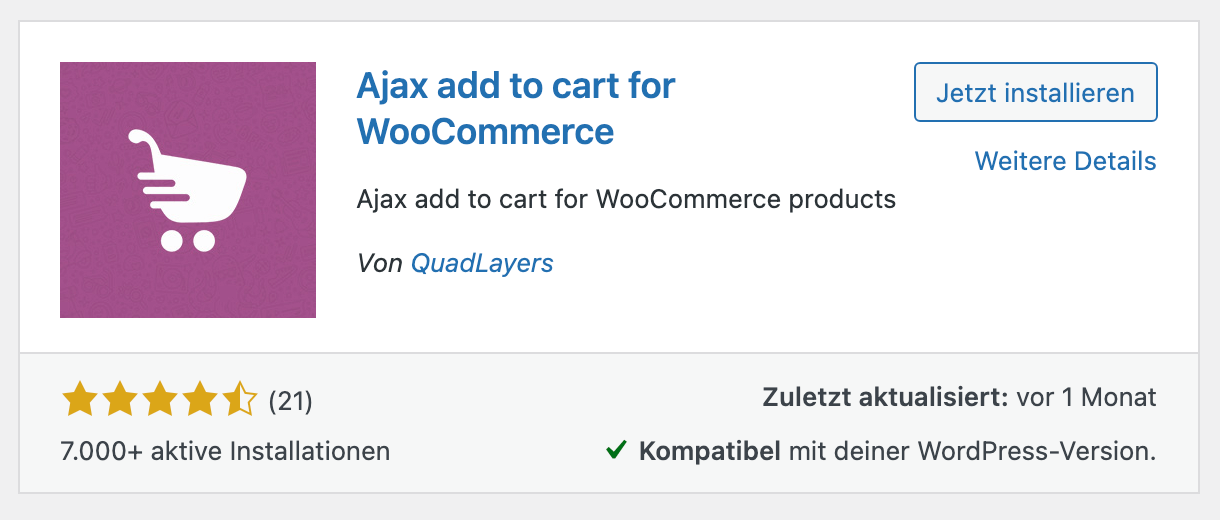 Mit "AJAX" zum Warenkorb hinzufügen [Woocommerce-Snippet]